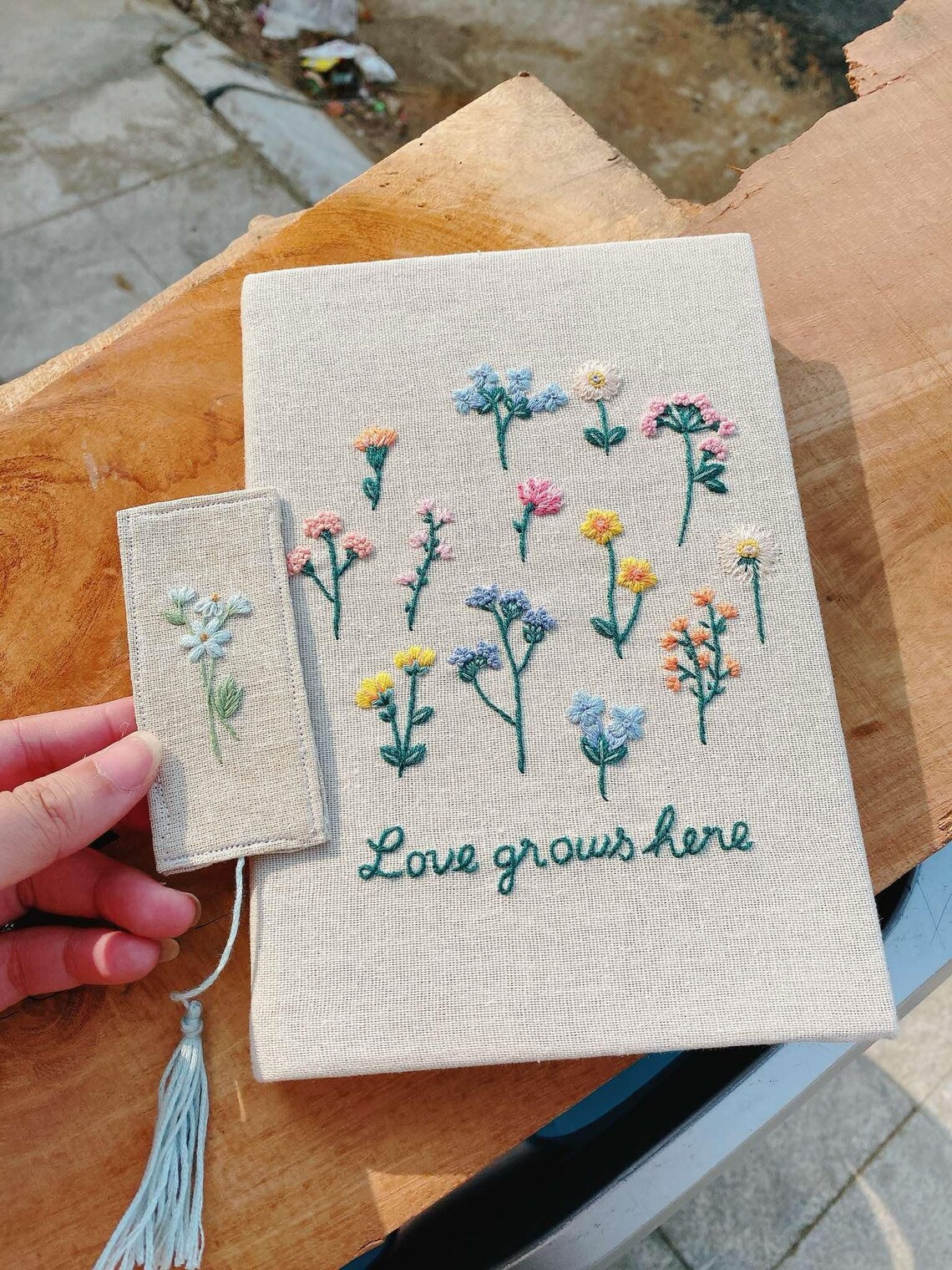 Personalized HAND Embroidered Notebook, Handmade Fabric Notebook ...