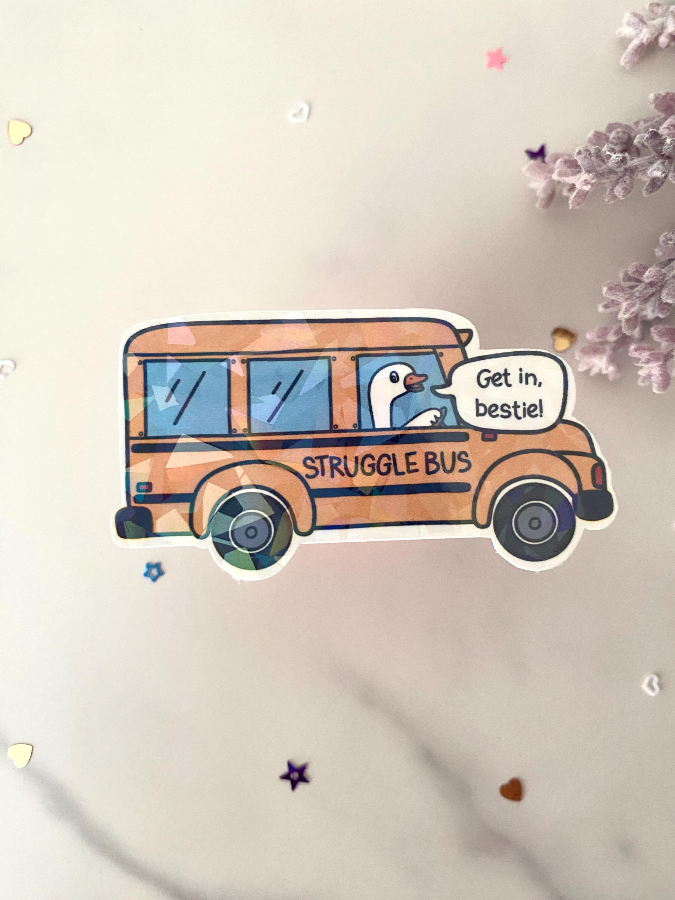 Mental Health Struggle Bus Sticker, Funny Stickers, Anxiety Therapy ...