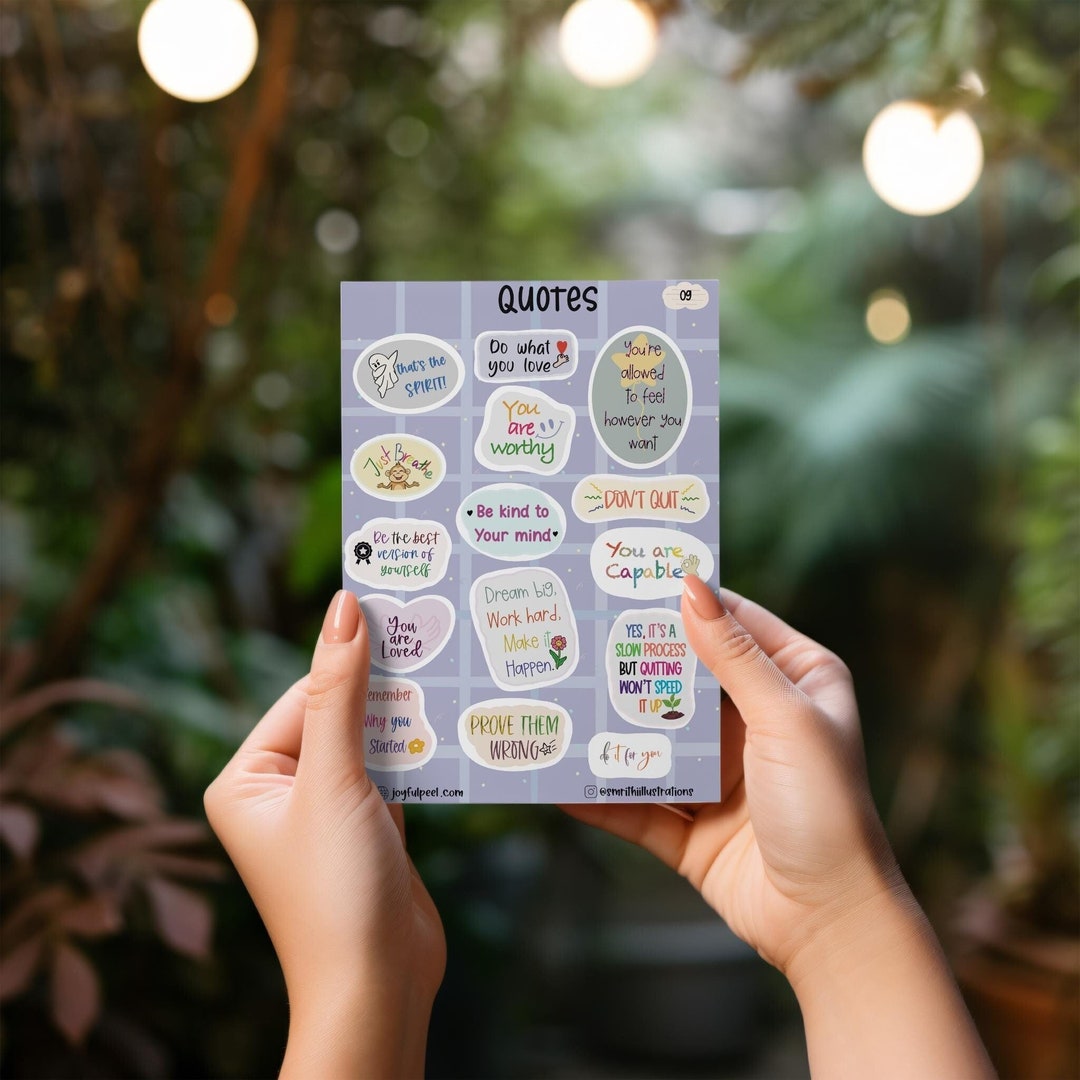 Positive Affirmations Sticker Sheet, Motivational Quotes Stickers for ...