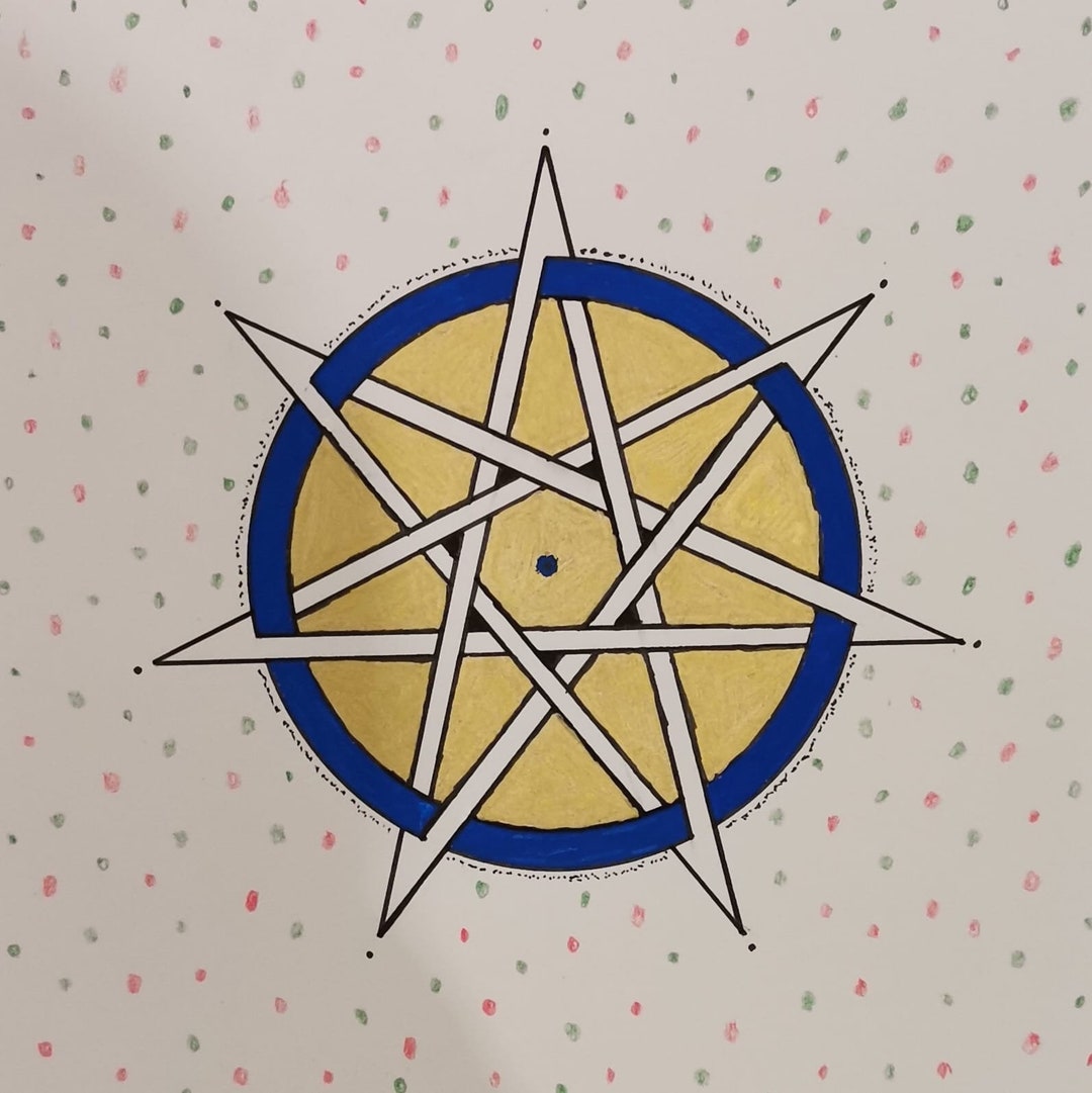 Star Drawing Heptagram Elf Star or Fairy Star Sacred Geometry - Etsy