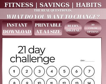 21 Days Challenge Tracker - Etsy