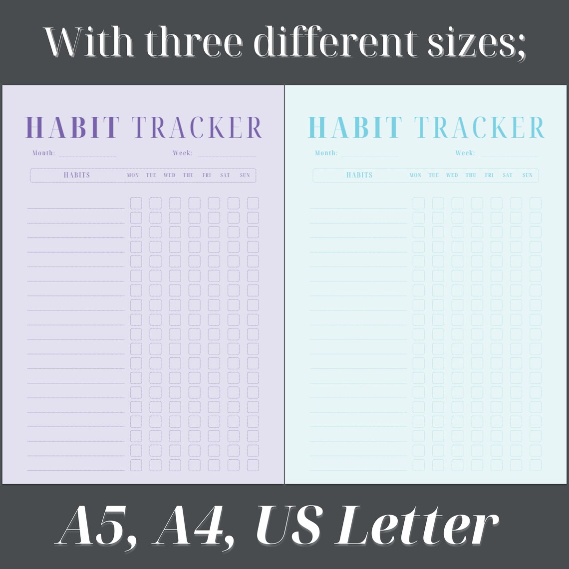 Comprehensive Habit Tracker: Fillable Templates for SMART Goals, Daily ...