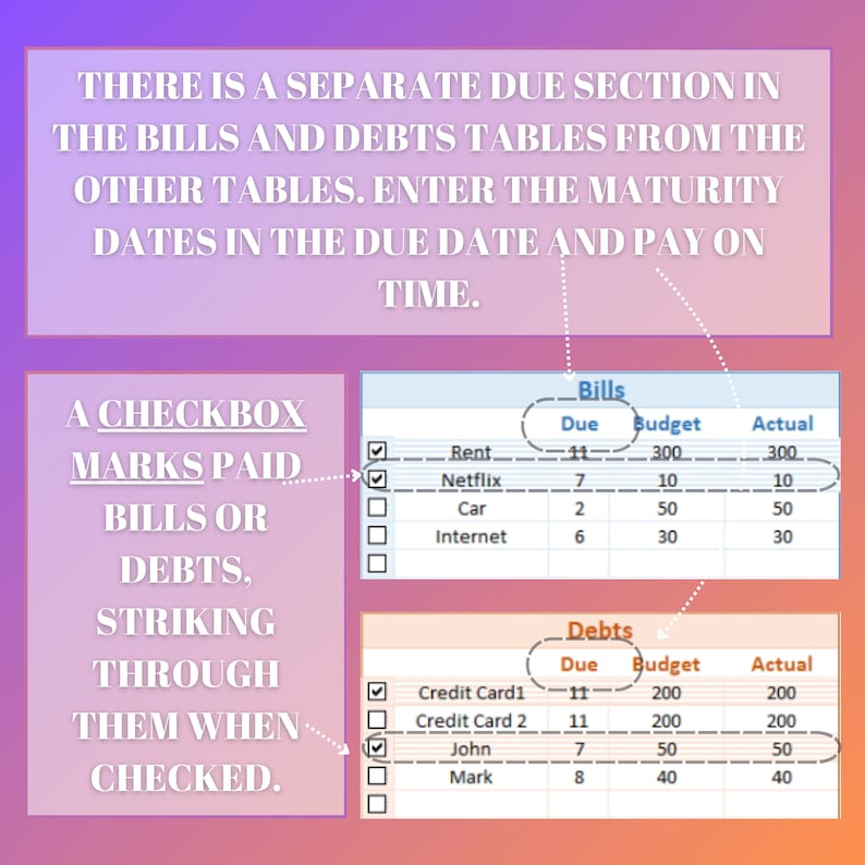 Excel Monthly Budget Planner: Track Income, Bills, Debt & Expenses. Manage Personal Finances ...