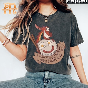 Comfort Colors® Disney Mulan Mushu Dragon Cook Breakfast Poster Shirt ...