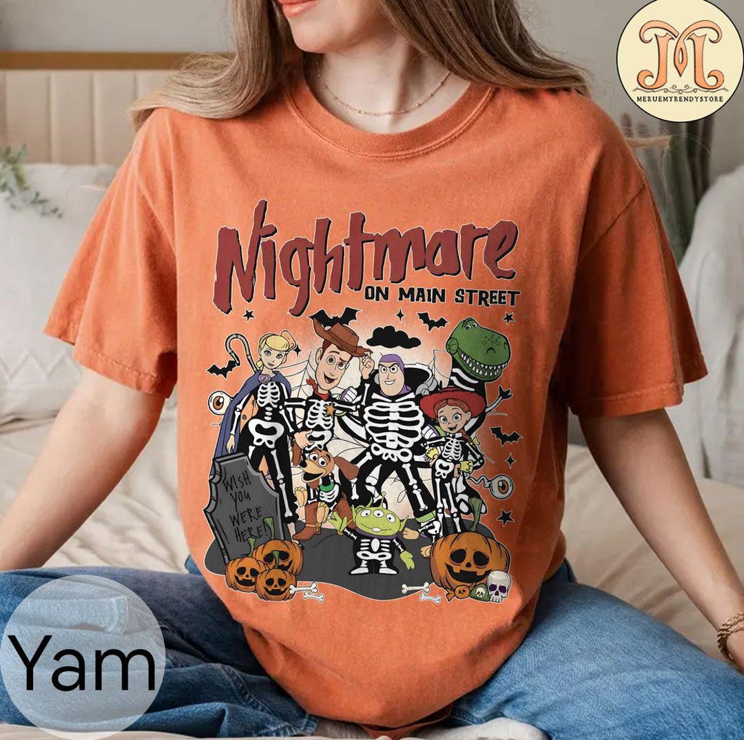 Vintage Toy Story Halloween Shirt: Skeleton Buzz, Woody & Rex - Etsy