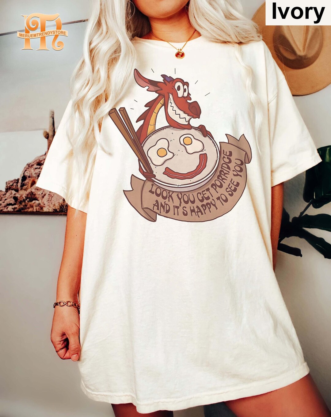 Comfort Colors® Disney Mulan Mushu Dragon Cook Breakfast Poster Shirt ...