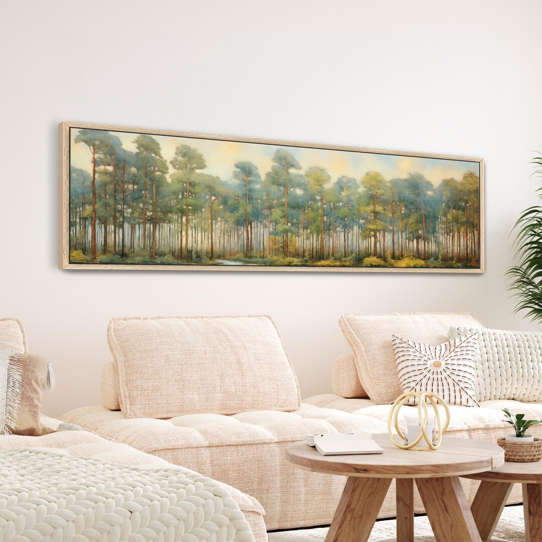 Forest Trees Canvas Print Large Panoramic Horizontal Wall Art Nature ...