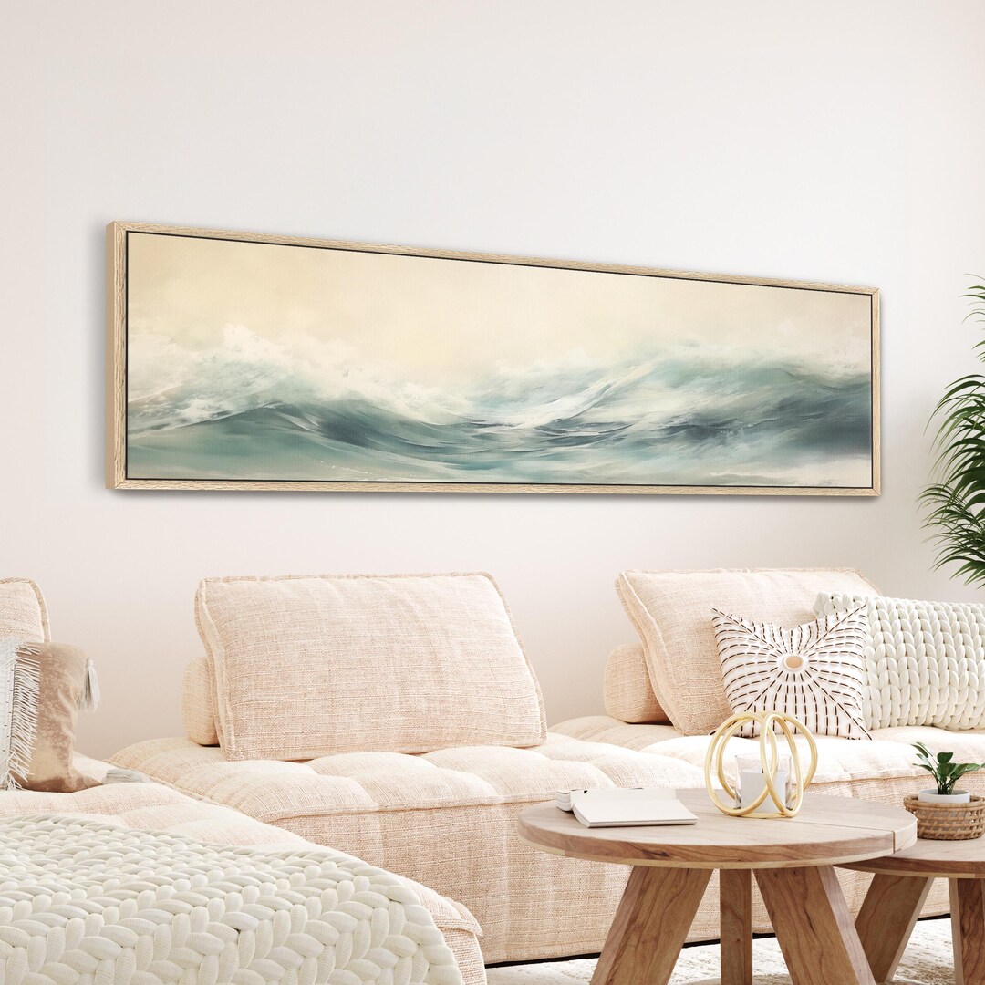 Abstract Ocean Canvas Print | Minimal Neutral Coastal Wall Art | Large ...