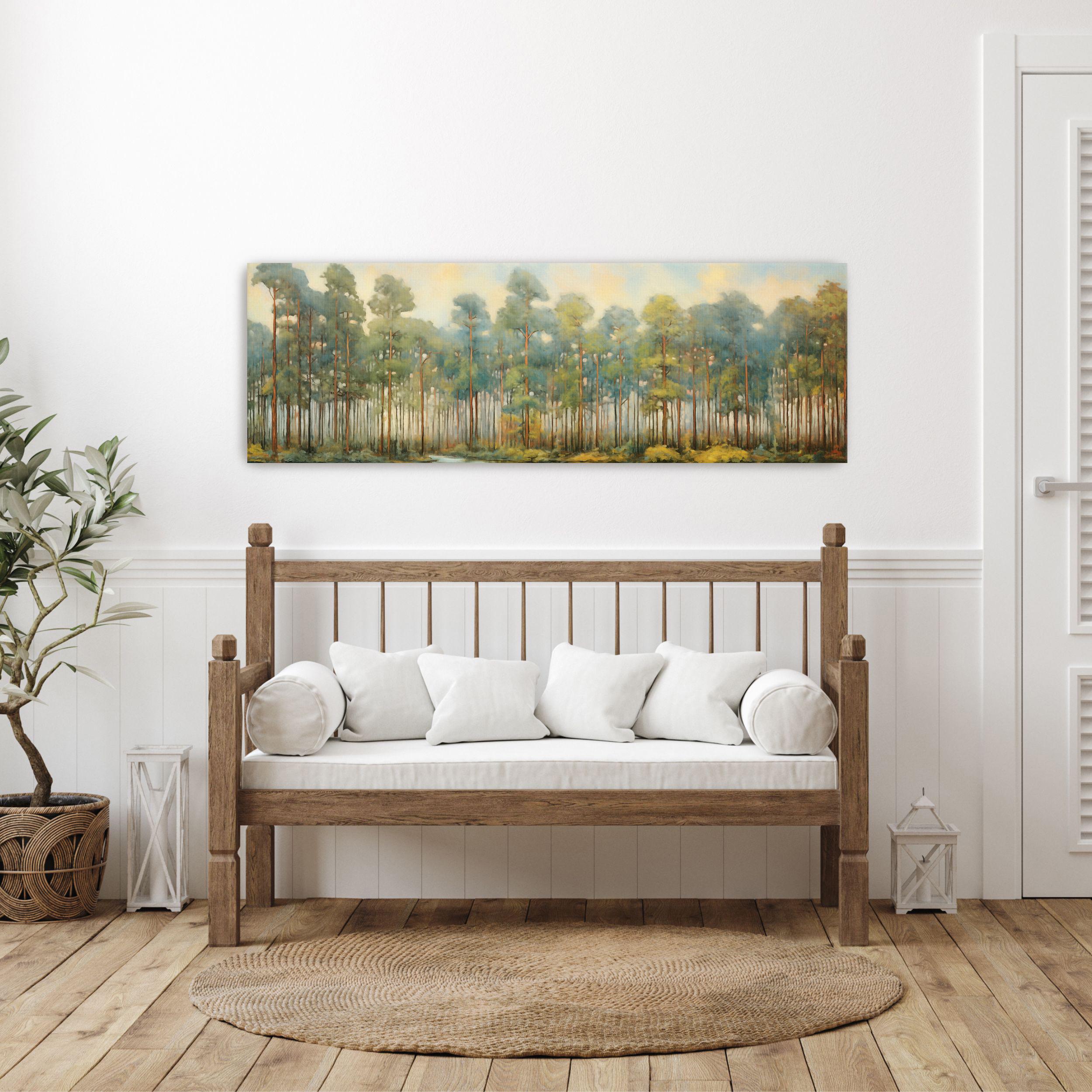 Forest Trees Canvas Print Large Panoramic Horizontal Wall Art Nature ...