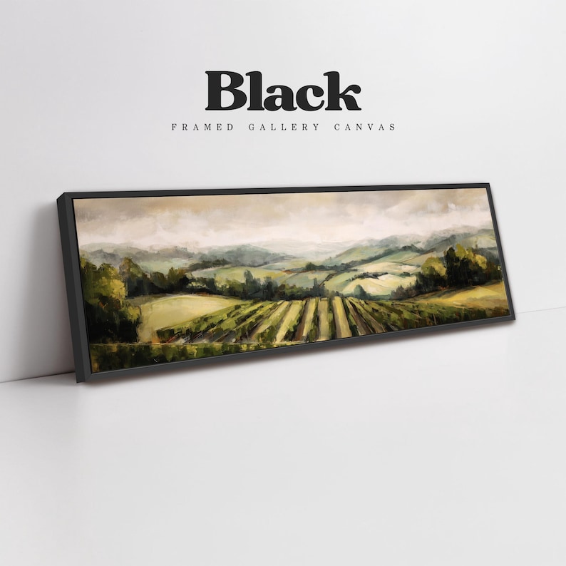 Vintage Vineyard Canvas Print: Dark Landscape, Framed Wall Art - Etsy