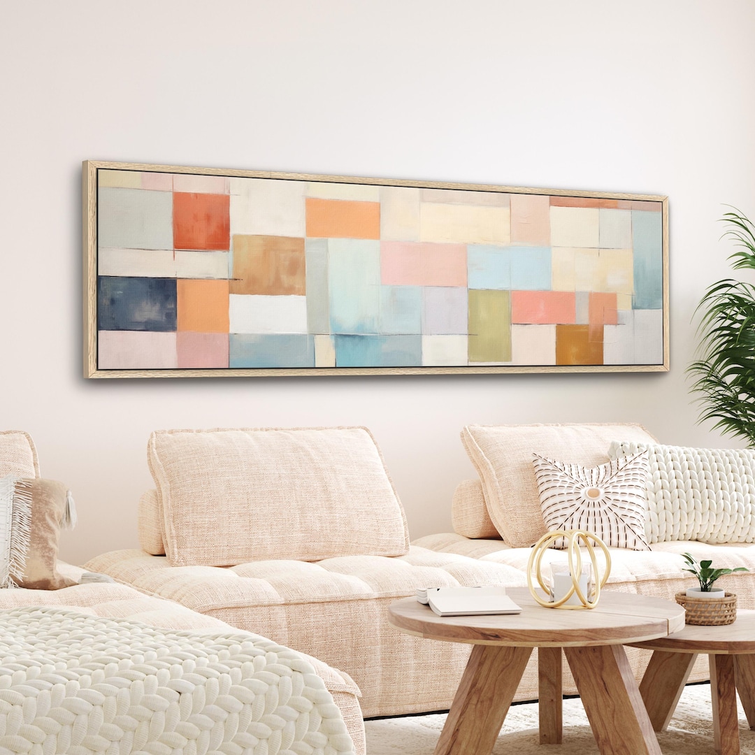 Minimalist Abstract Wall Art: Modern Framed Canvas Print - Etsy