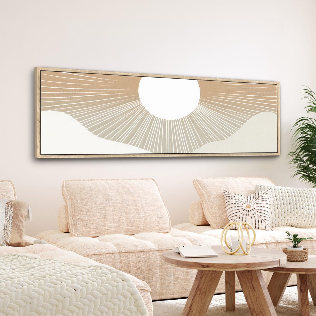 Canvas Wall Art: Neutral Sun Design - Minimalist Boho Style - Etsy