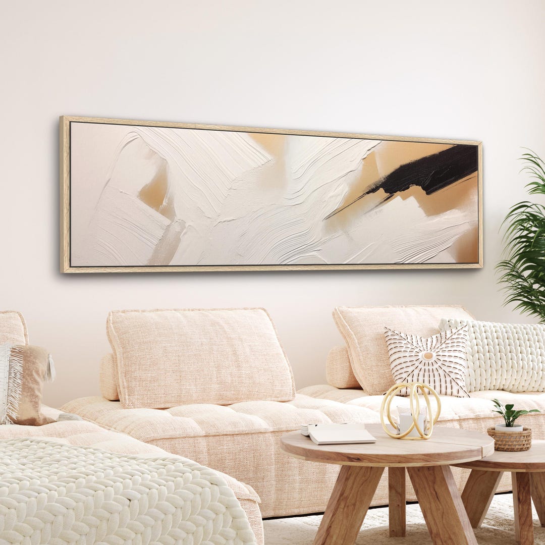 Canvas Wall Art: Neutral Minimalist Abstract Large Horizontal - Etsy