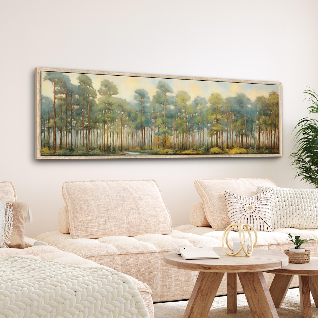 Forest Trees Wall Art Canvas - Large Panoramic Bedroom Decor - Etsy