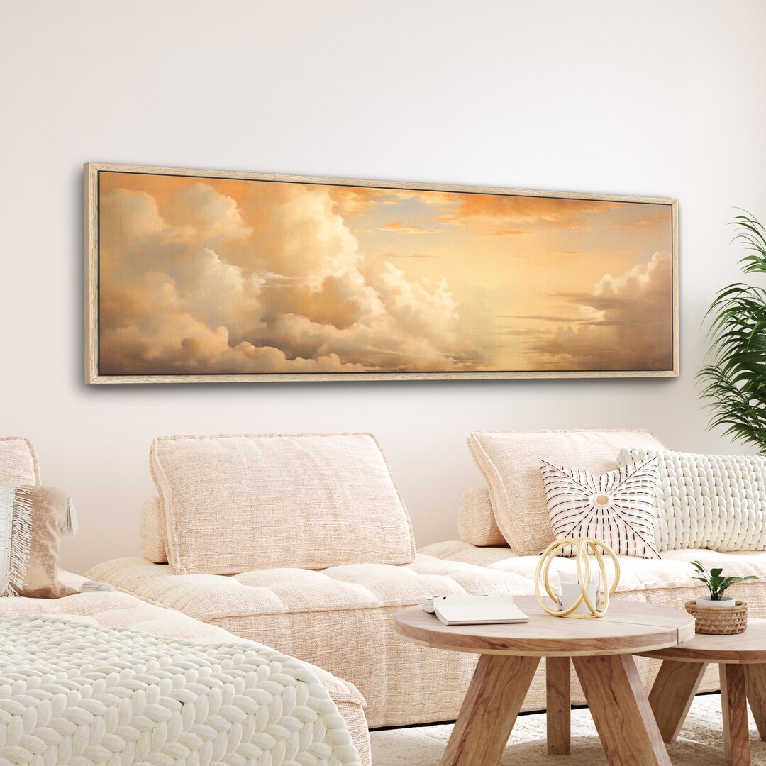 Cloud Wall Art: Modern Minimalist Canvas Print Framed - Etsy