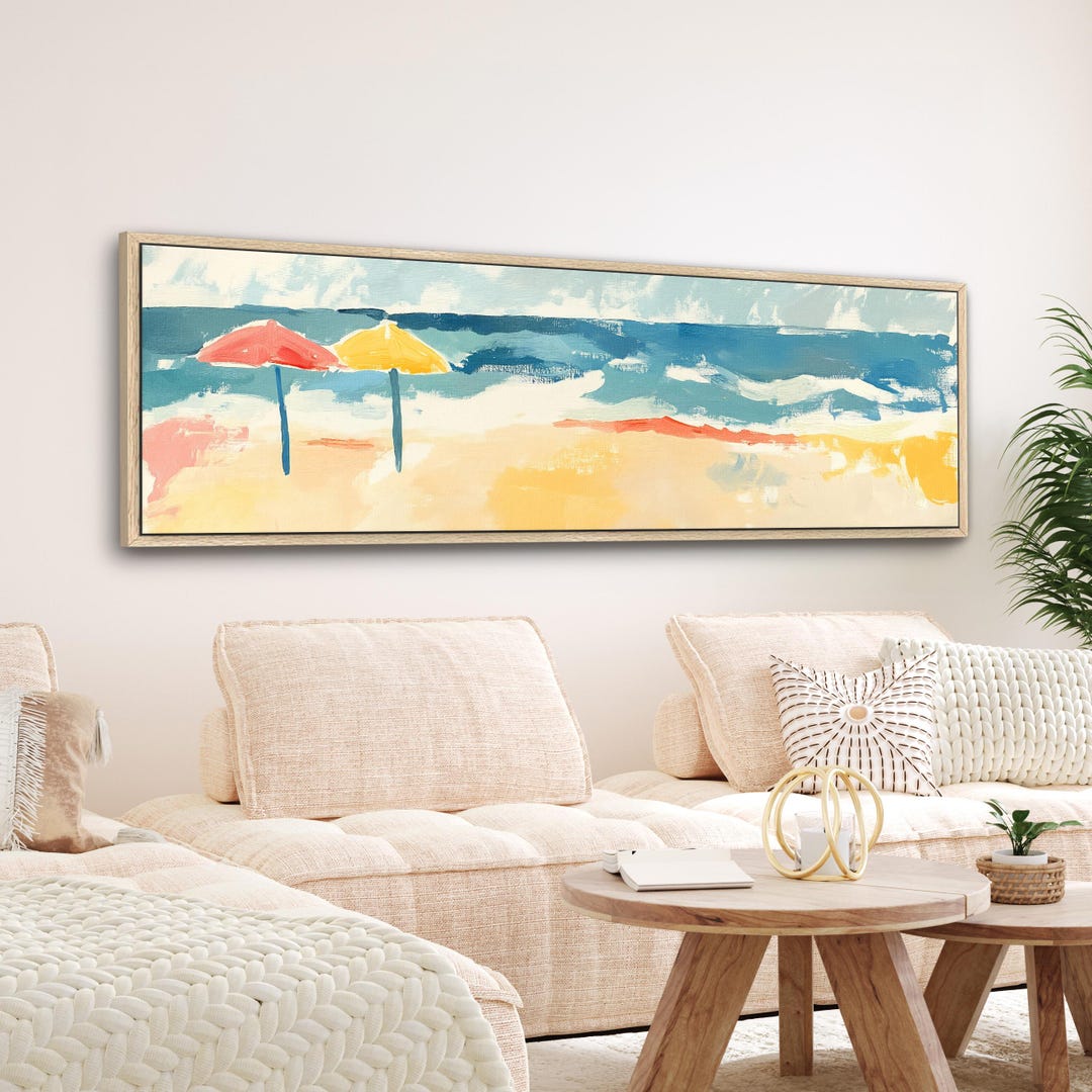 Abstract Beach Canvas Print | Modern Minimalist Coastal Wall Art ...