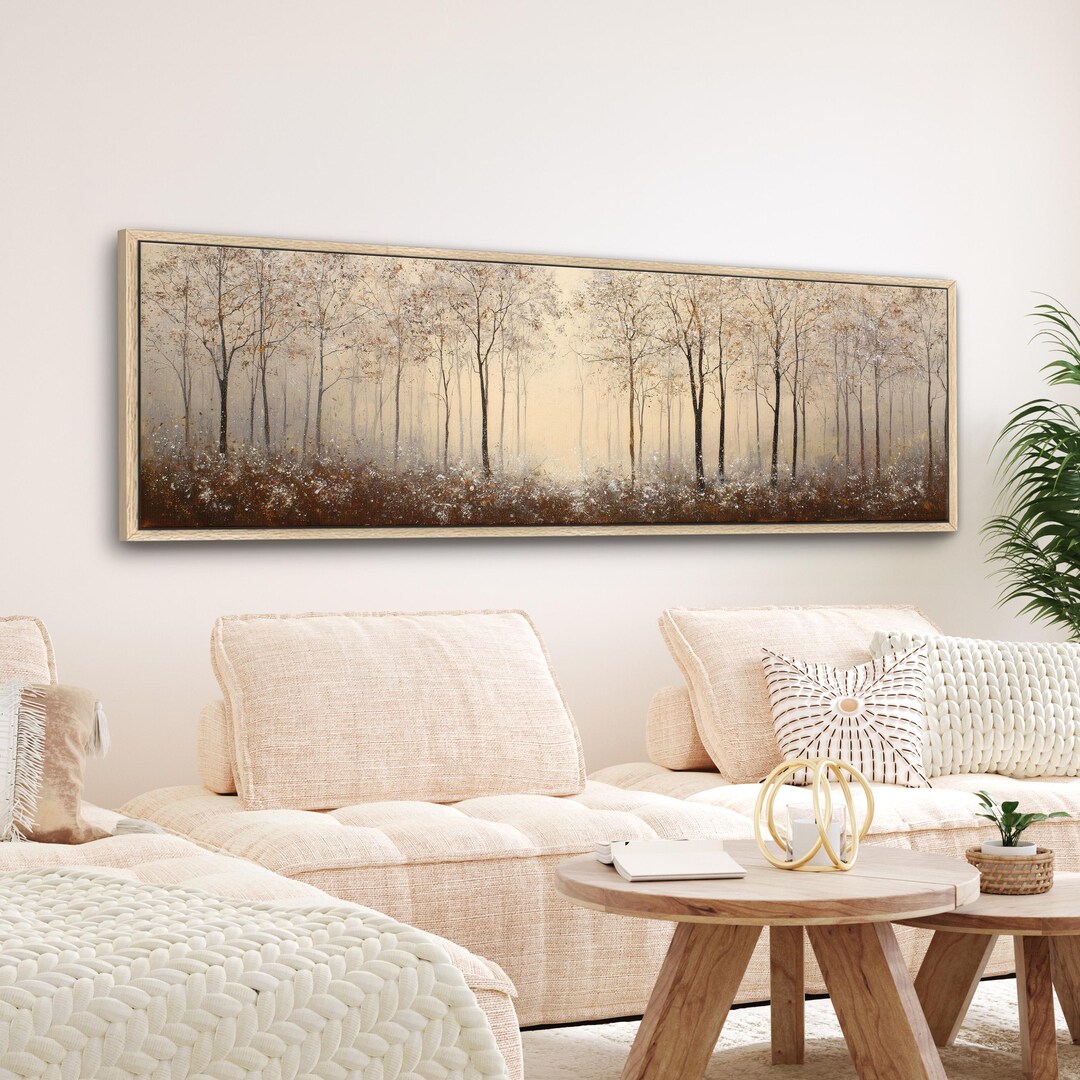 Forest Landscape Print: Modern Neutral Wall Art, Large Horizontal - Etsy