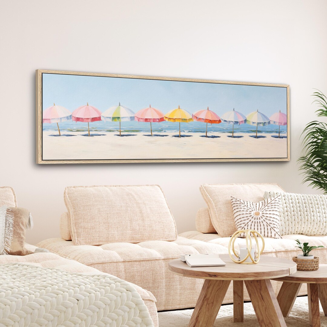 Beach Canvas Wall Art | Minimal Modern Coastal Print | Large Wide ...