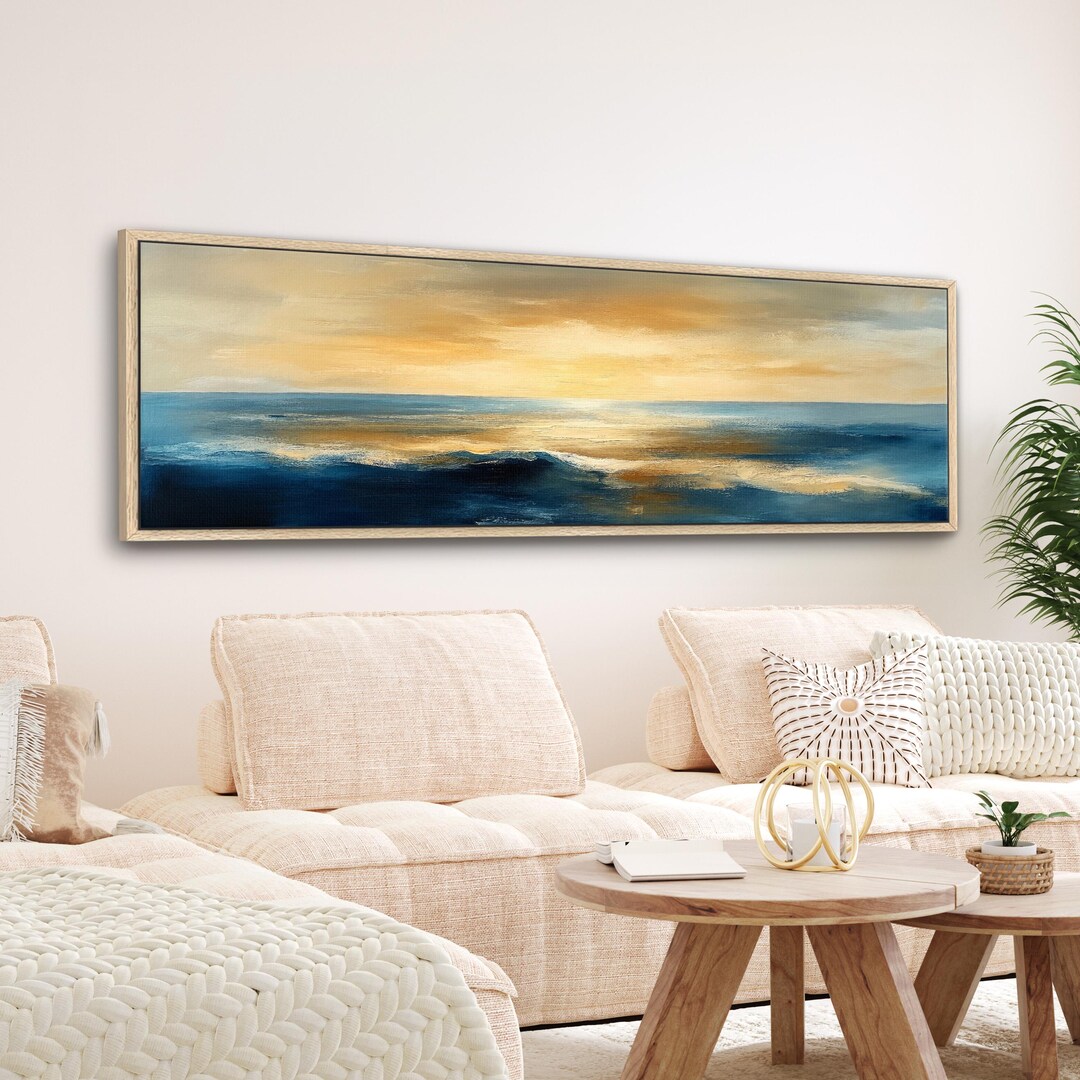 Abstract Ocean Canvas Print | Minimalist Coastal Wall Art ...