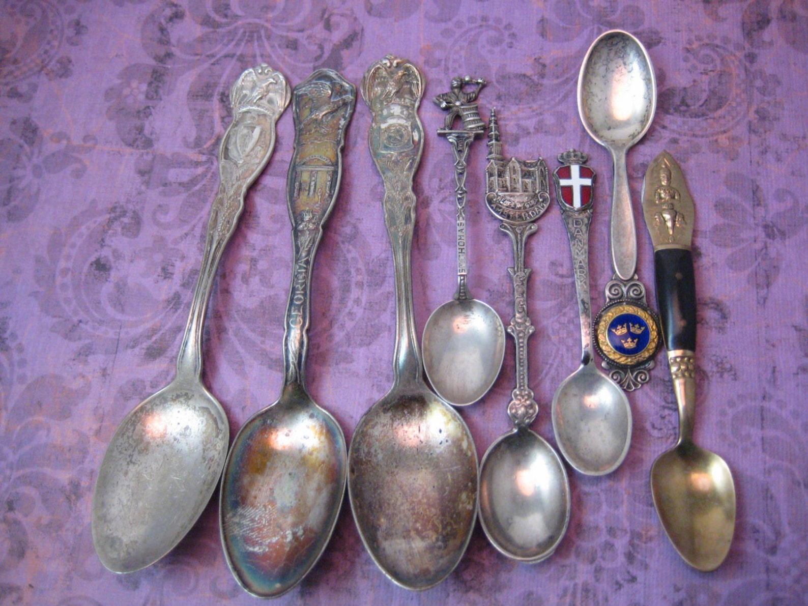Tourist Spoons,state Spoons International Country World Collectible ...