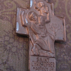 Holy Family Saint Christopher Cross Medal With Chain - Etsy