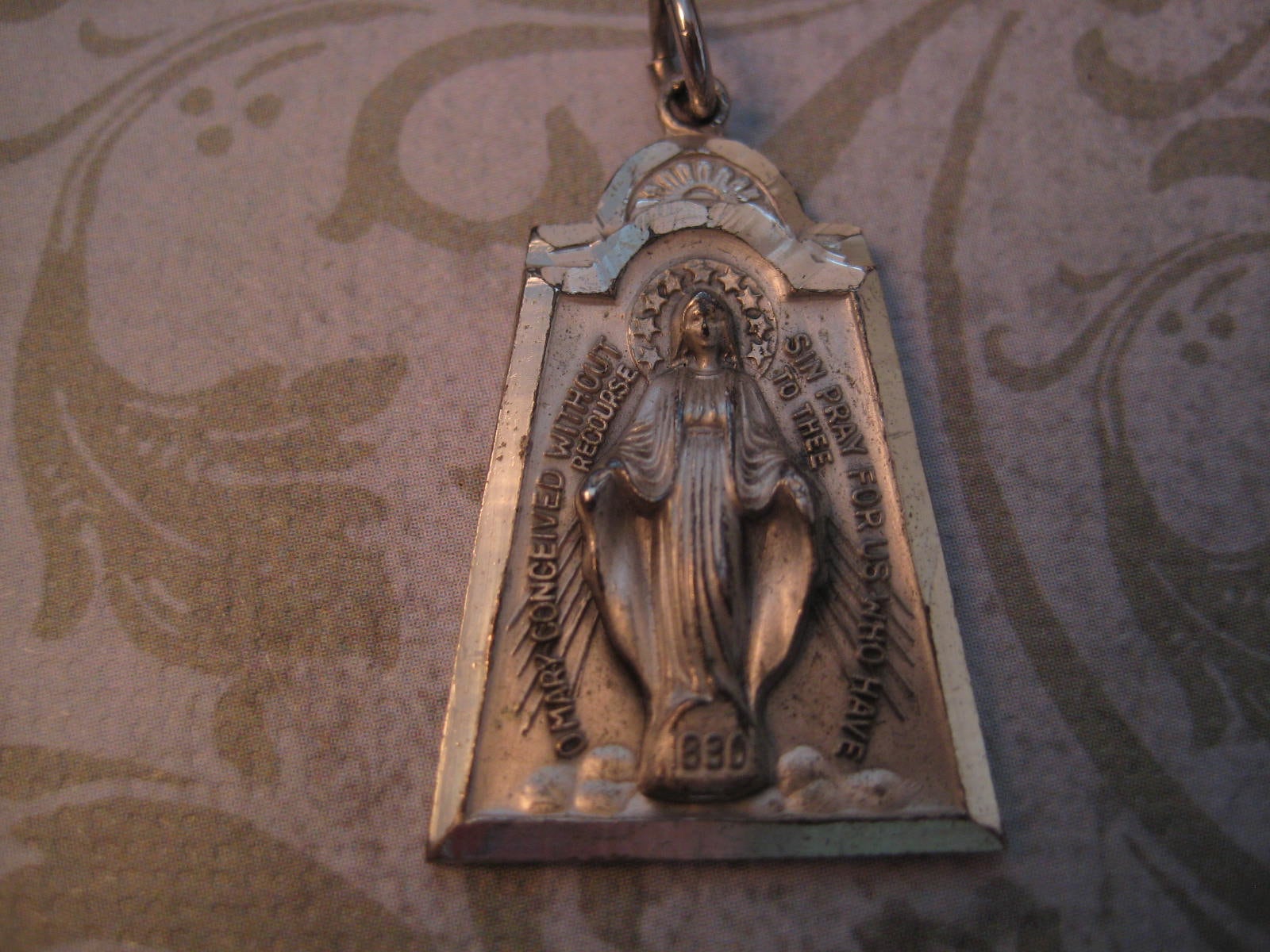 Sterling Silver Religious Medal Virgin Mary Miraculous Mary Medallion ...