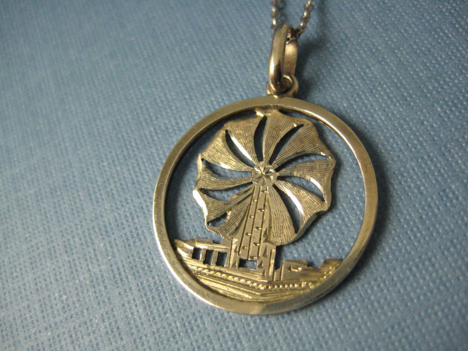 Sterling Silver Windmill Charm on Chain - Etsy