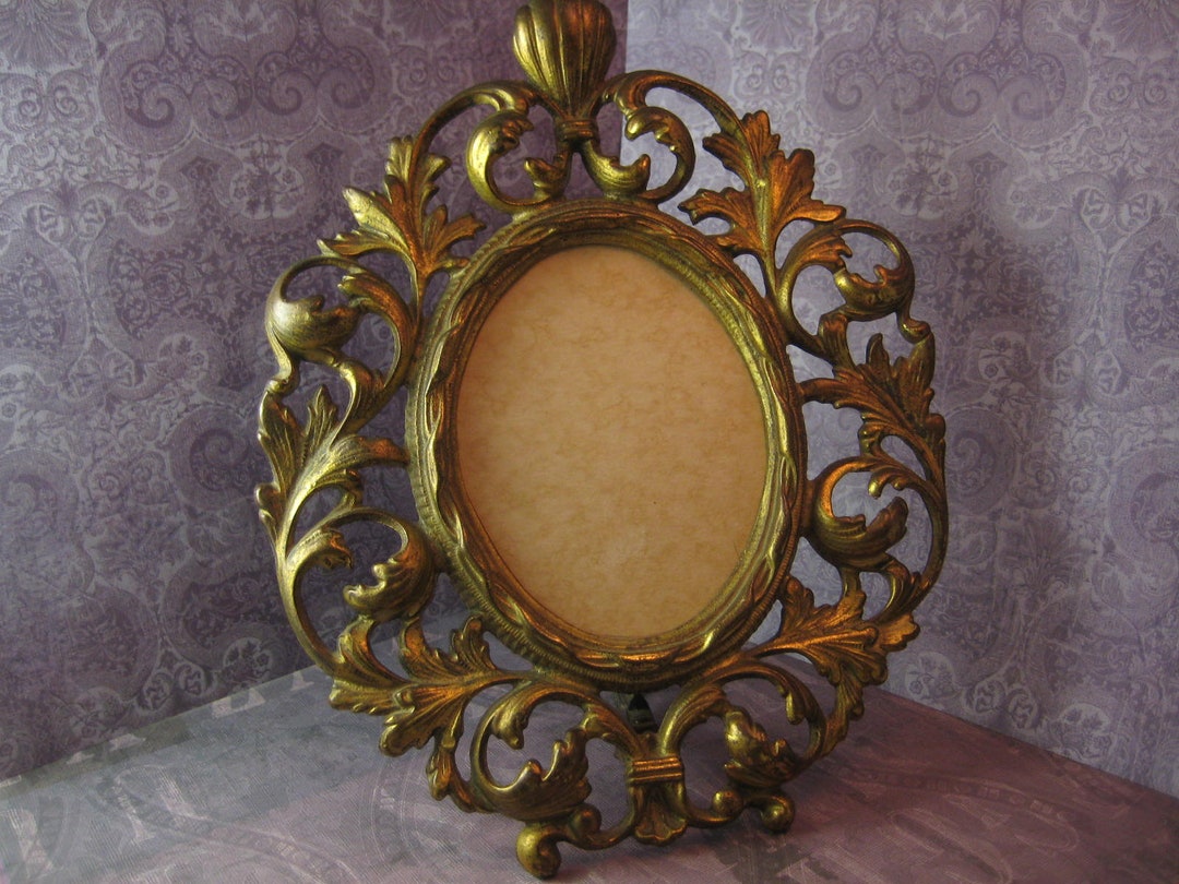 Gilded Bronze Picture Frame Oval Table Top Standing Gilt Frame - Etsy
