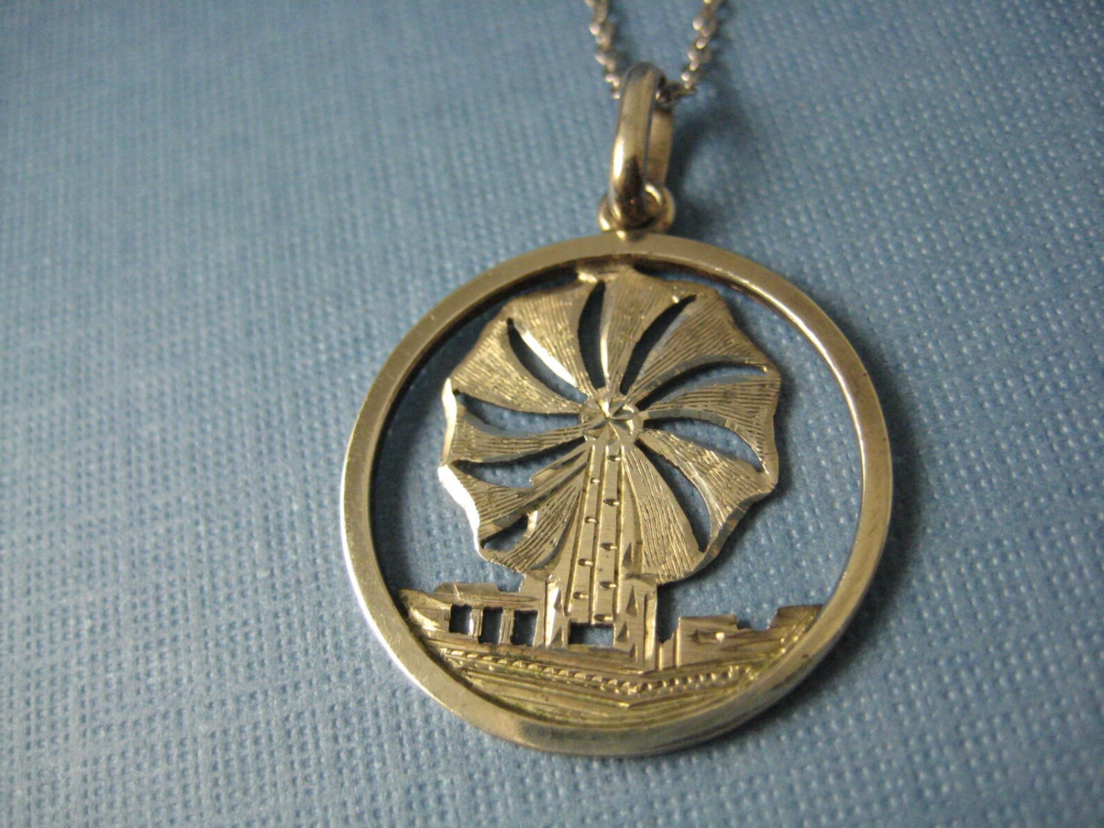 Sterling Silver Windmill Charm on Chain - Etsy
