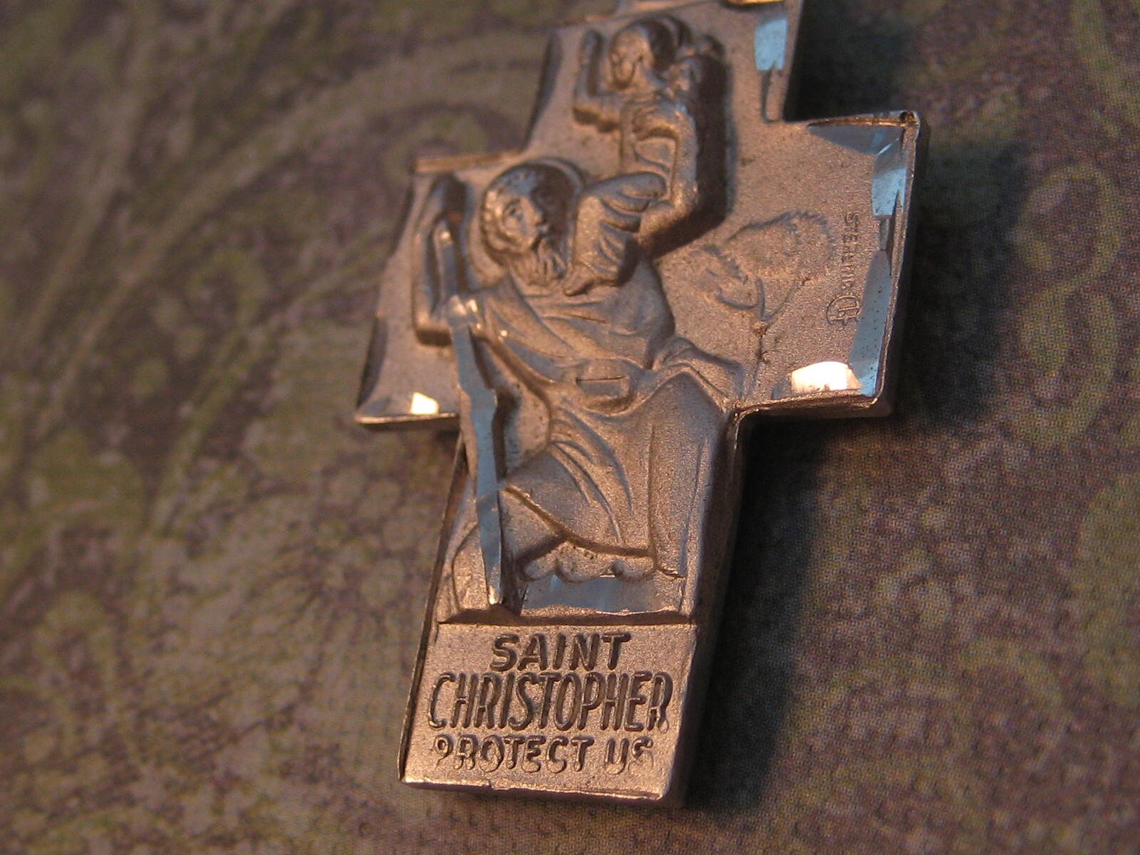 Holy Family Saint Christopher Cross Medal With Chain - Etsy