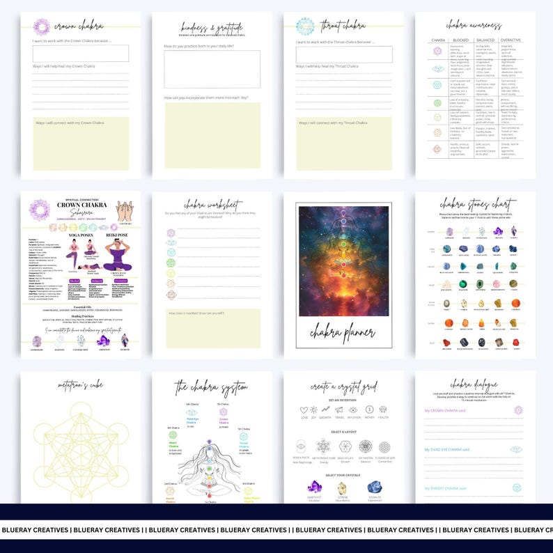 Printable Chakra Planner | Spirituality Planner Digital | Chakra ...