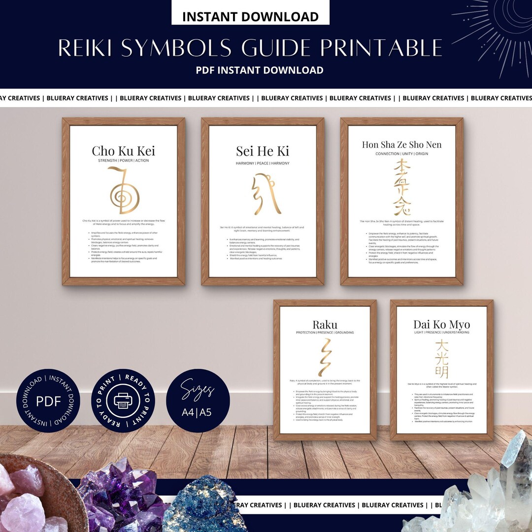 Buy Reiki Symbols Guide Printable PDF Set of 5 Reiki Symbols With ...