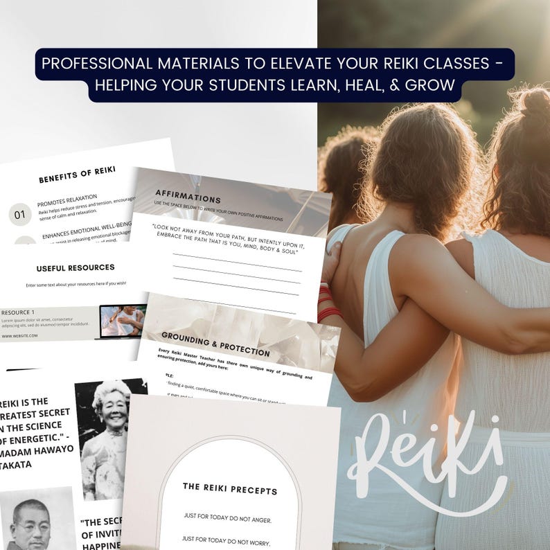 Editable Reiki Level One Student Workbook, Canva Templates for Reiki ...