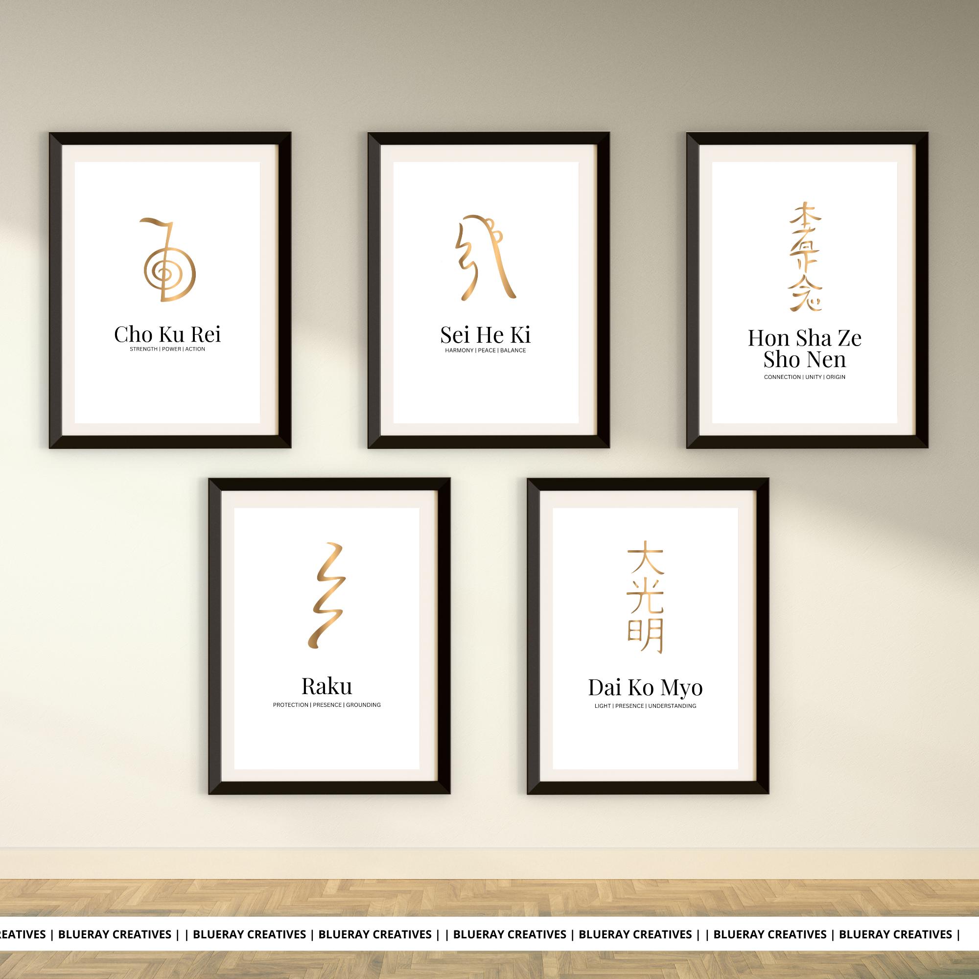 Gold Reiki Symbols Printable PDF - Set of 5 Reiki Symbols, Holistic ...