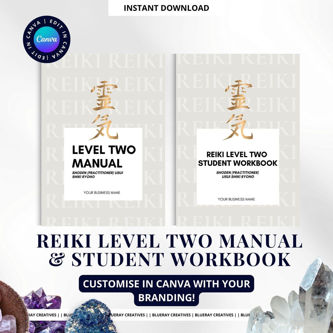 Editable Reiki Level Two Manual With Student Workbook, Templates for ...