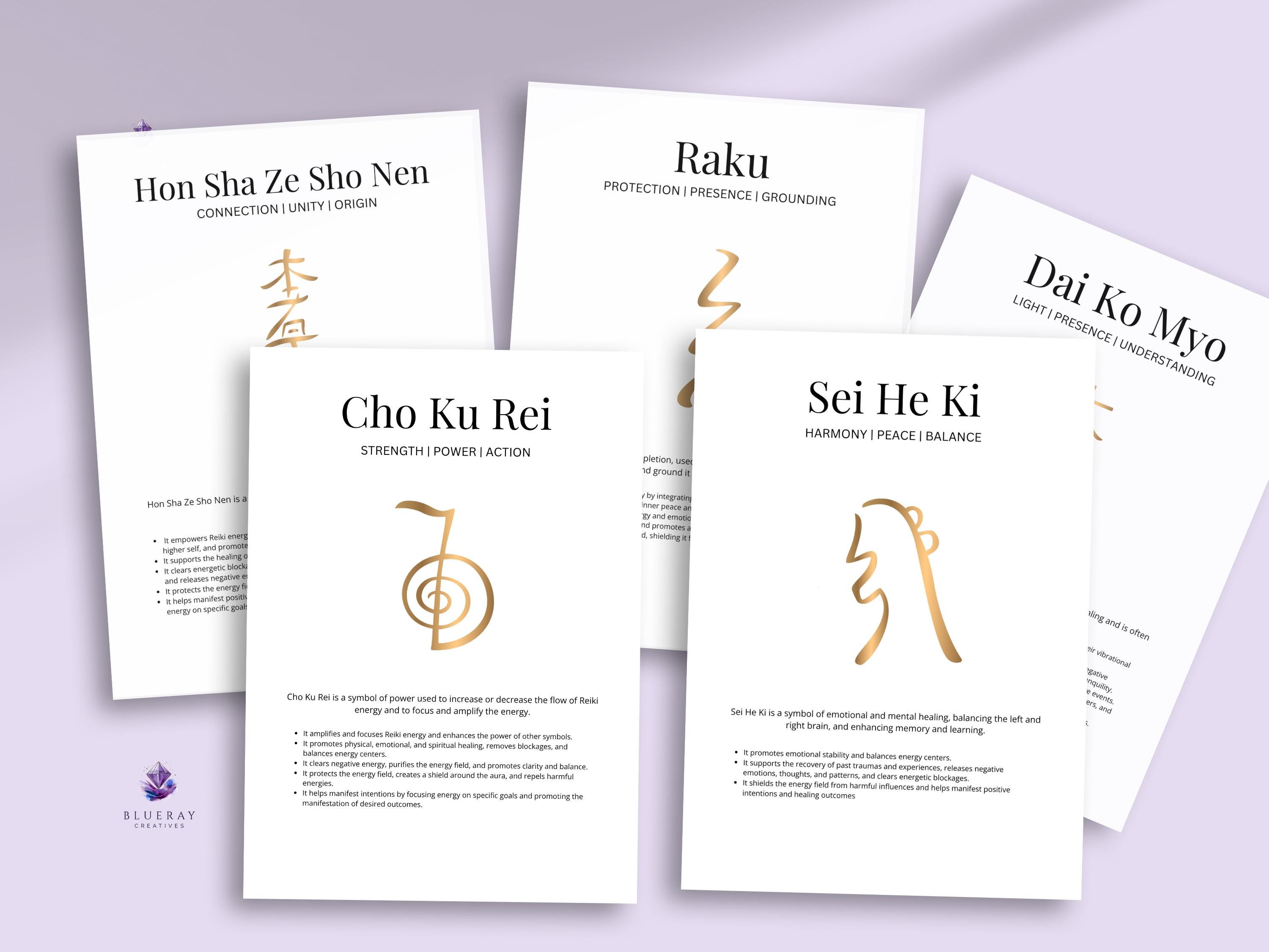Reiki Symbols Printable Chart PDF | Usui Reiki Symbol Guide Wall Art ...
