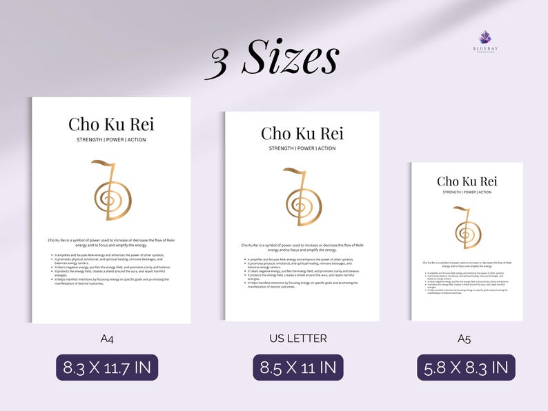 Reiki Symbols Printable Chart PDF | Usui Reiki Symbol Guide Wall Art ...