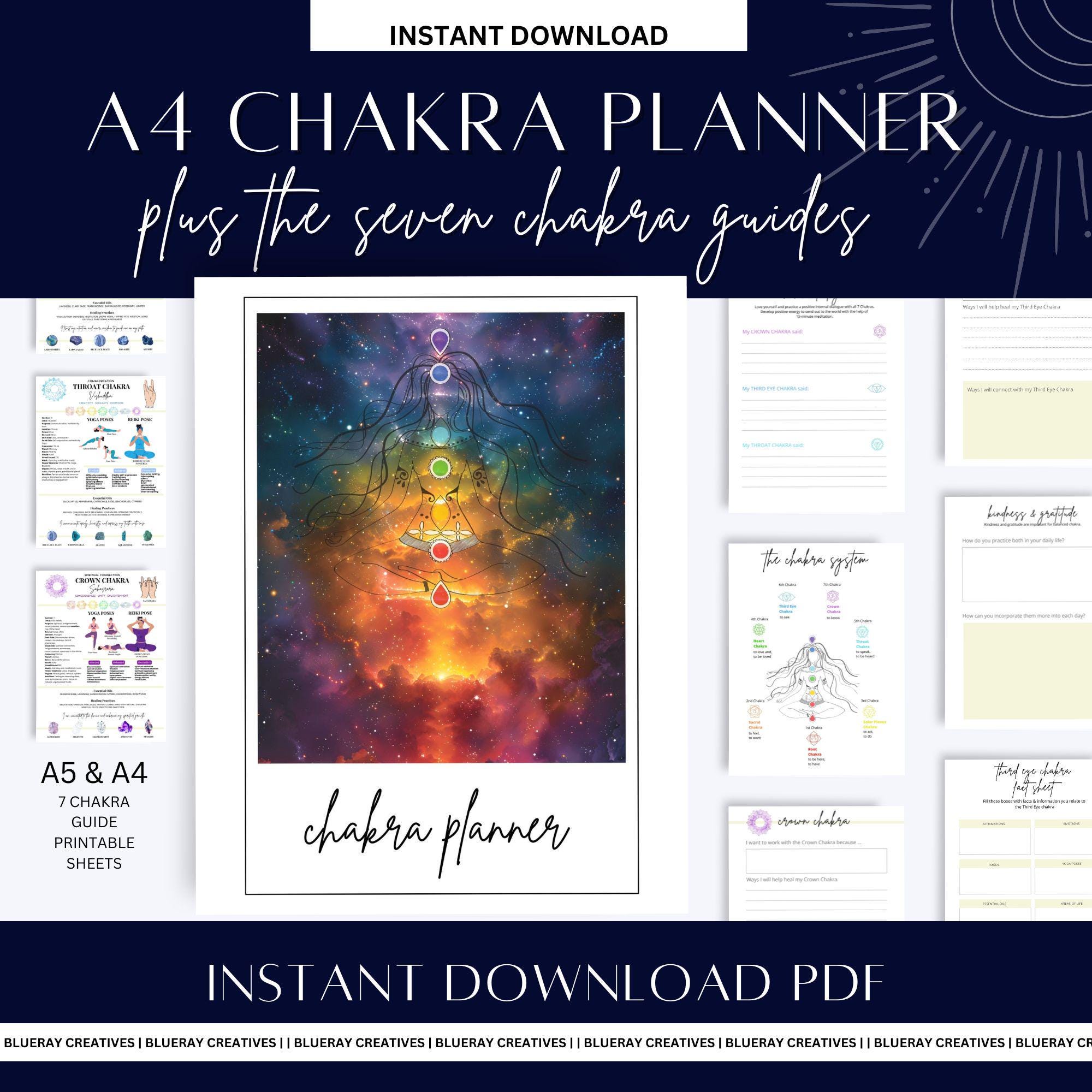 Printable Chakra Planner | Spirituality Planner Digital | Chakra ...