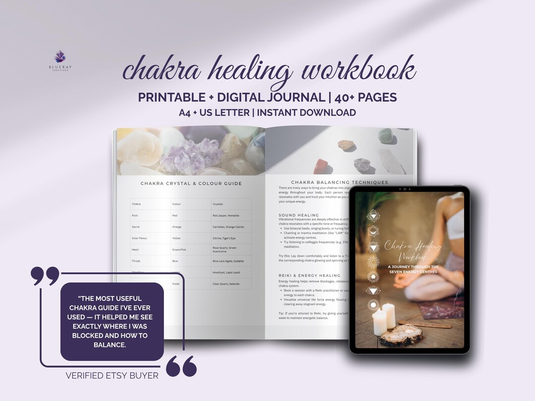 Chakra Healing Workbook Printable | 7 Chakra Journal Prompts, Energy ...