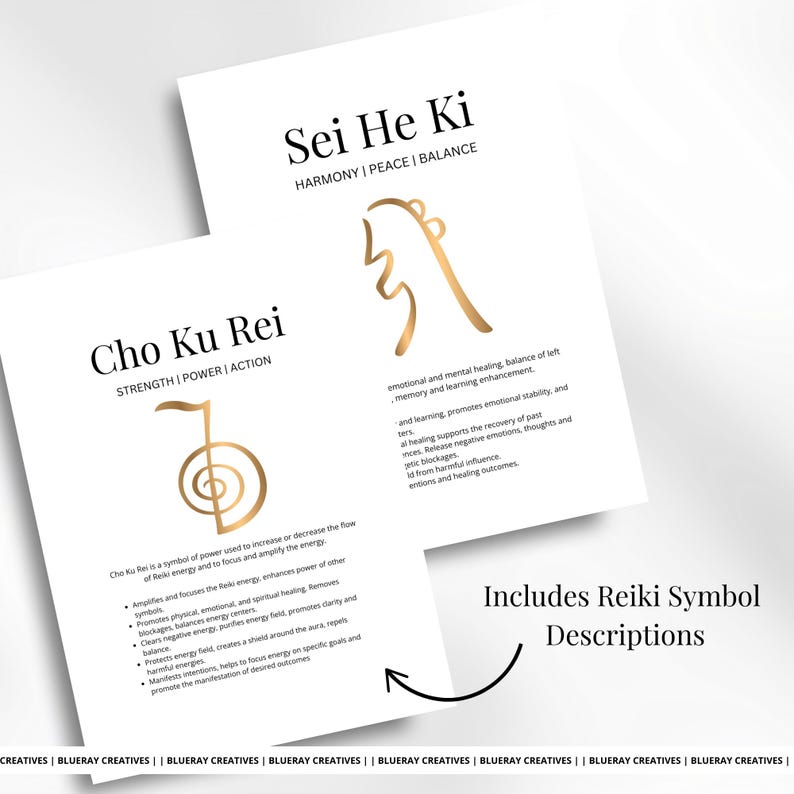 Reiki Symbols Guide Printable PDF - Set of 5 Reiki Symbols With ...