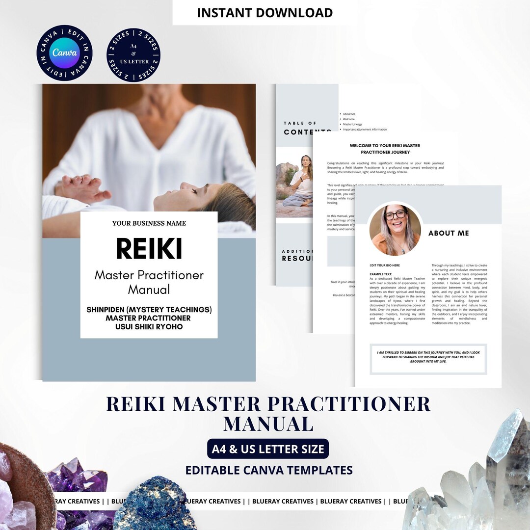 Editable Reiki Master Practitioner Manual Template for Reiki Master ...