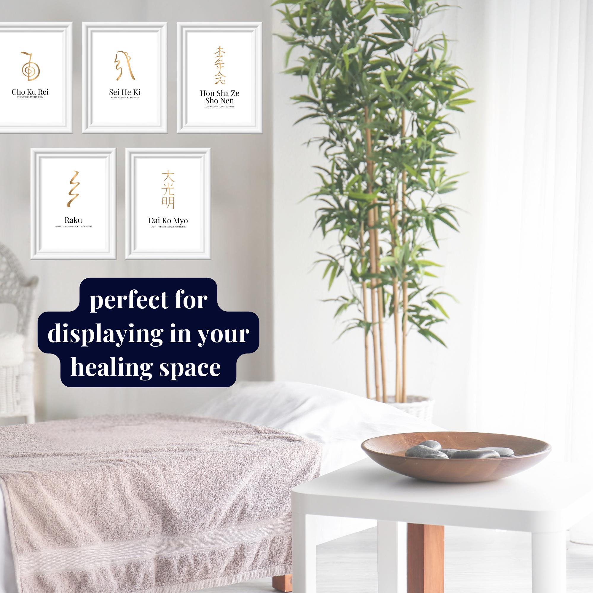 Gold Reiki Symbols Printable PDF - Set of 5 Reiki Symbols, Holistic ...