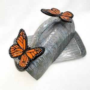 Flutter Monarch Butterfly Butter Dish Handmade - Etsy