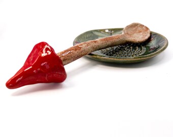 Coffee Scoop Red Cap Mushroom Spoon Handmade - Etsy