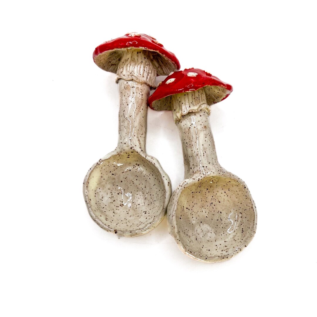 Coffee Scoop Red Cap Mushroom Spoon Handmade - Etsy