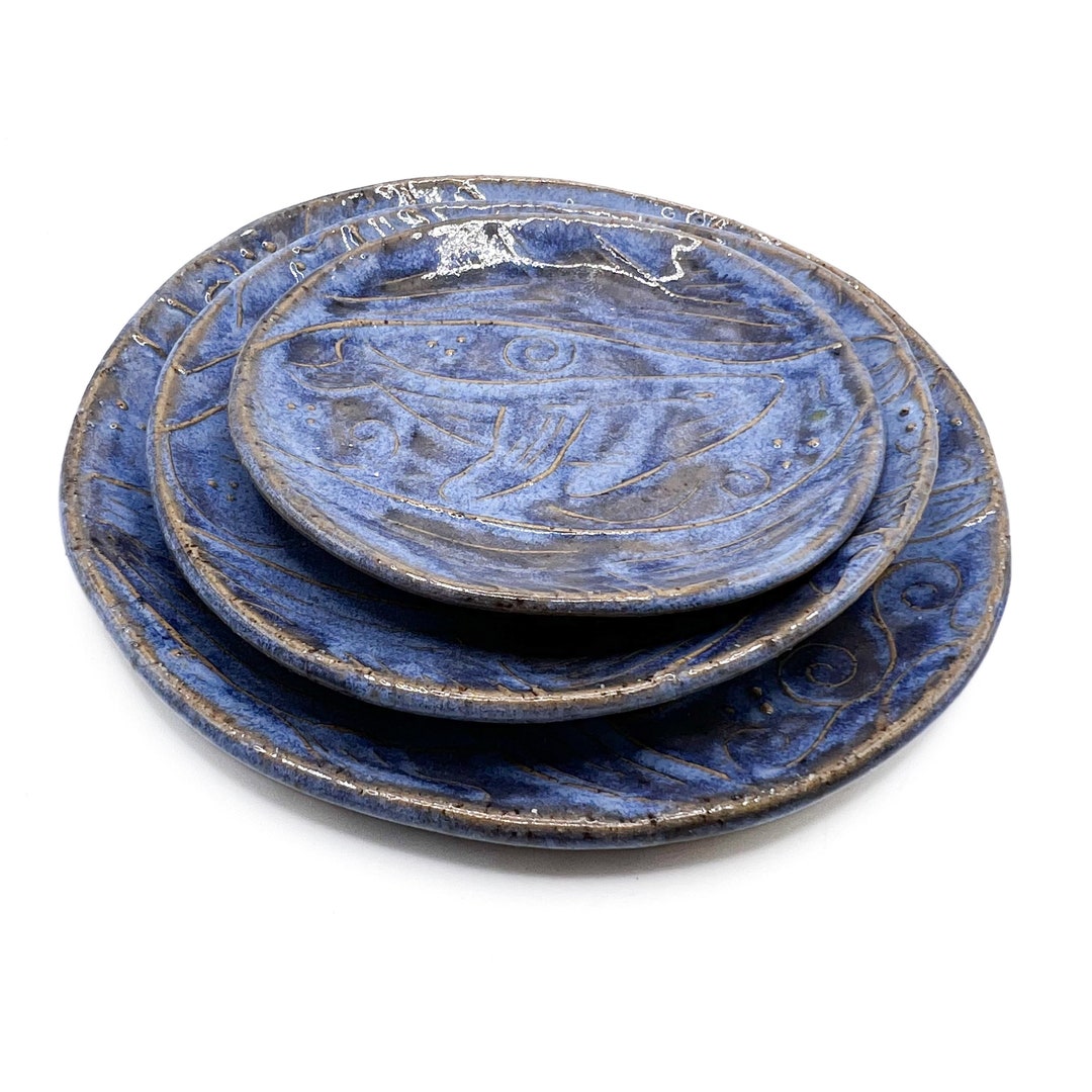 Underwater Whale Appitizer Plate Set of 3 Nesting Plates - Etsy