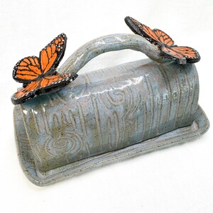 Flutter Monarch Butterfly Butter Dish Handmade - Etsy