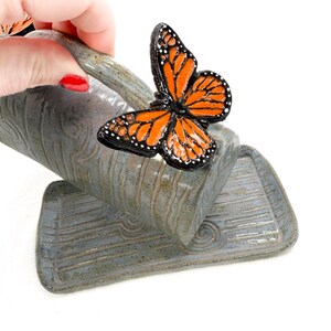 Flutter Monarch Butterfly Butter Dish Handmade - Etsy