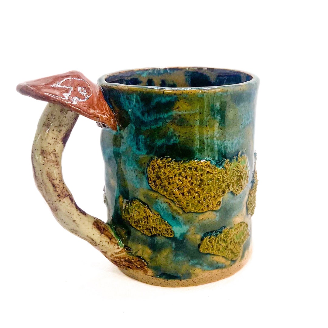 On a Cloud of Moss Mushroom Mug Handmade - Etsy