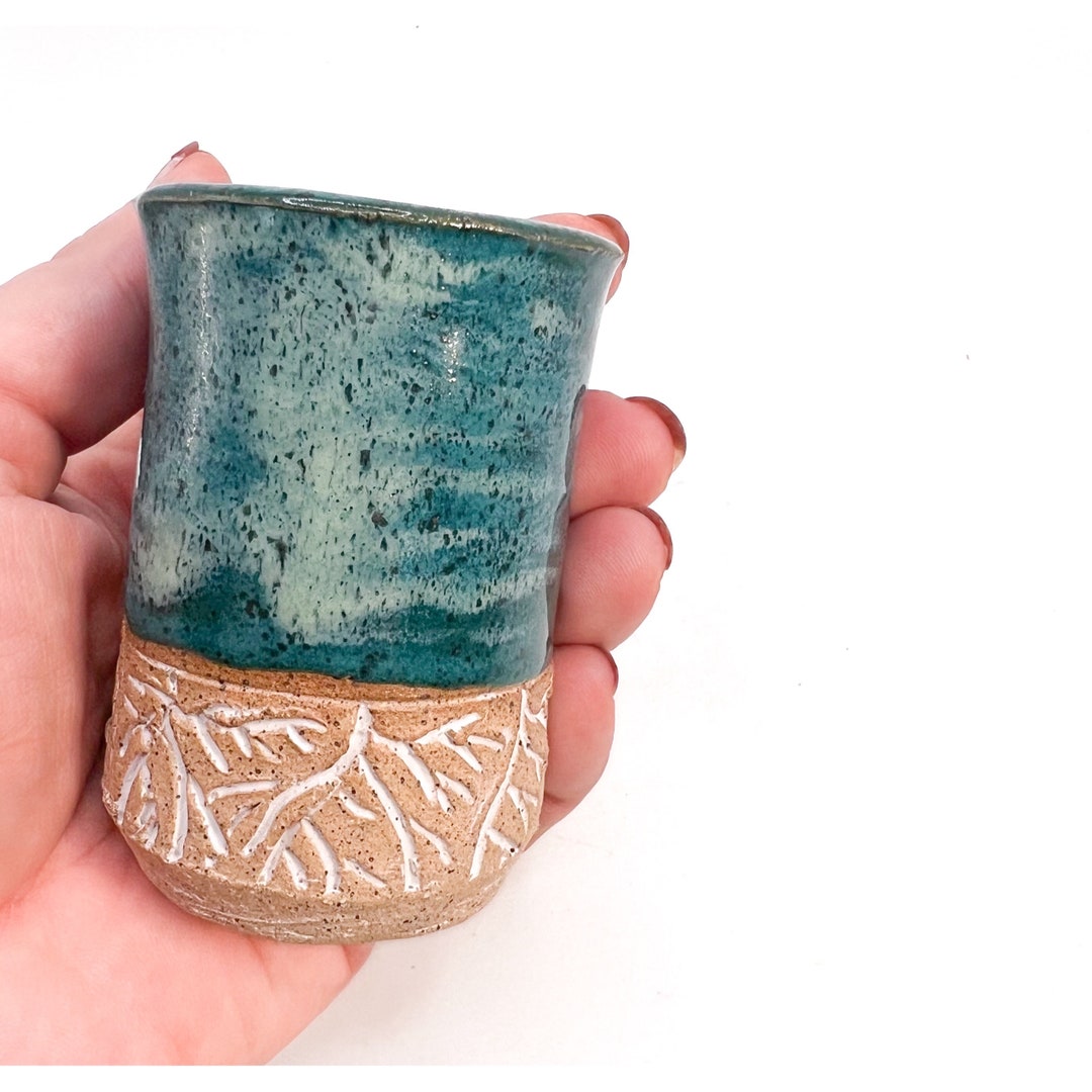 Caco Ceromony Mycelium Cup Vase Shot Glass Turq Handmade - Etsy